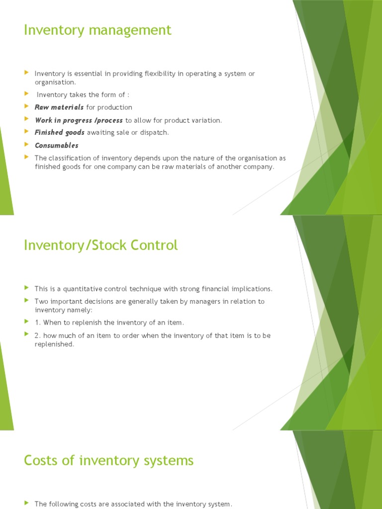 7.inventory Management | PDF | Inventory | Prices
