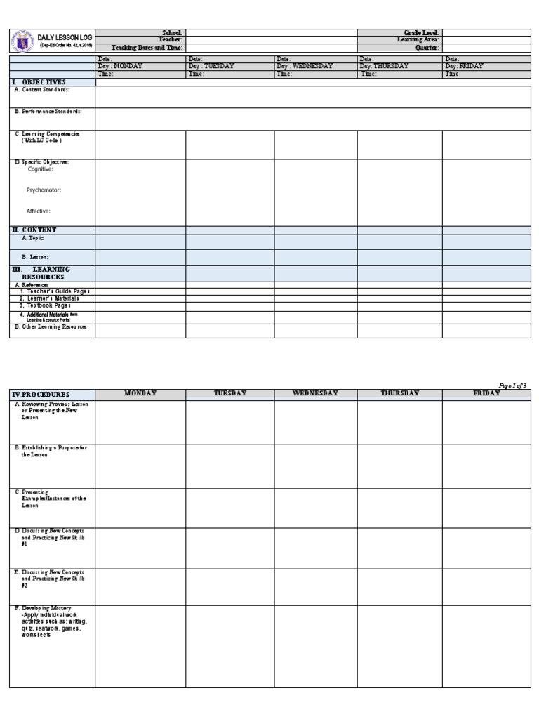 DLL For Teachers | PDF | Learning | Teachers
