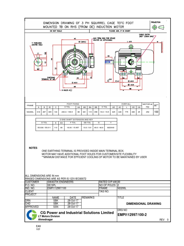 Motor dimensional drawing | PDF | Manufactured Goods | Vehicles