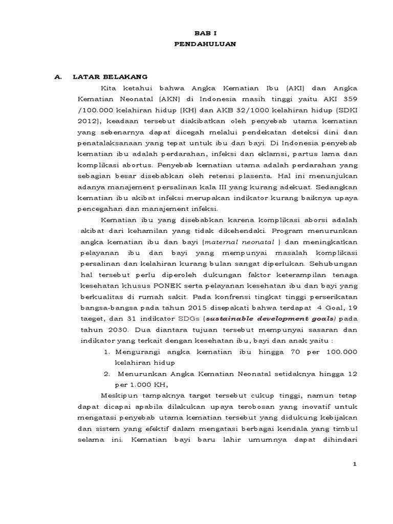 Pedoman Pelayanan Ponek Rsud Rasidin Padang | PDF