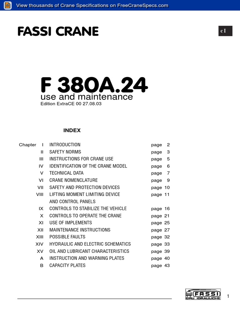 Fassi F380A 24 | PDF | Crane (Machine) | Valve