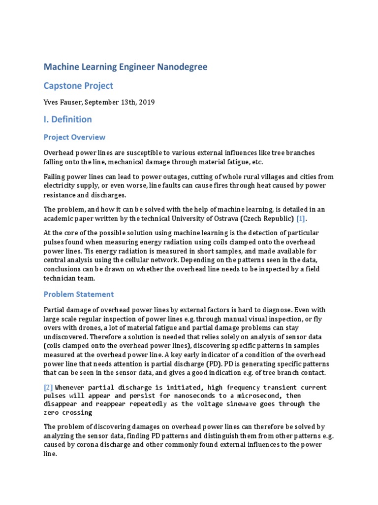 Capstone Project I. Definition: Machine Learning Engineer Nanodegree | PDF | Applied Mathematics