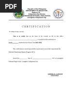 Enrolment Certification With No Issued ID For DSWD | PDF