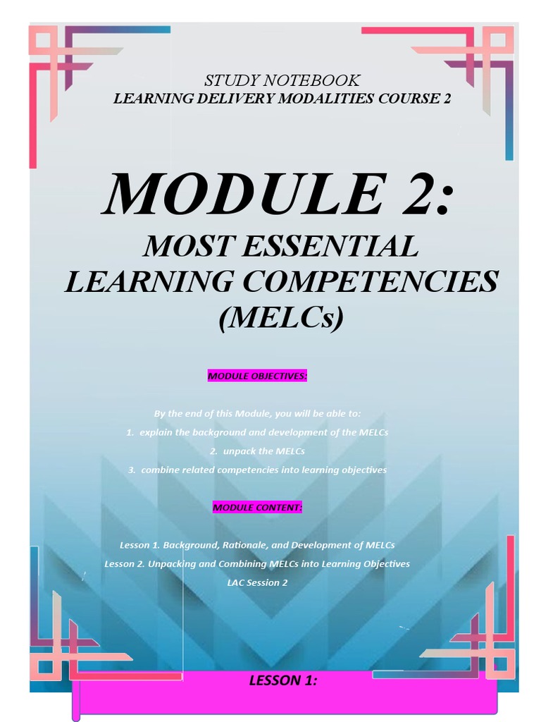 Most Essential Learning Competencies (Melcs) : Study Notebook | PDF | Curriculum | Learning