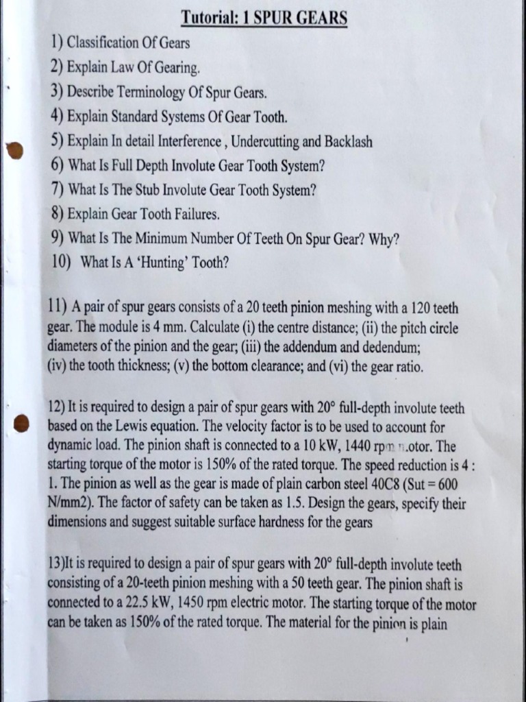 Spur Gear Design | PDF