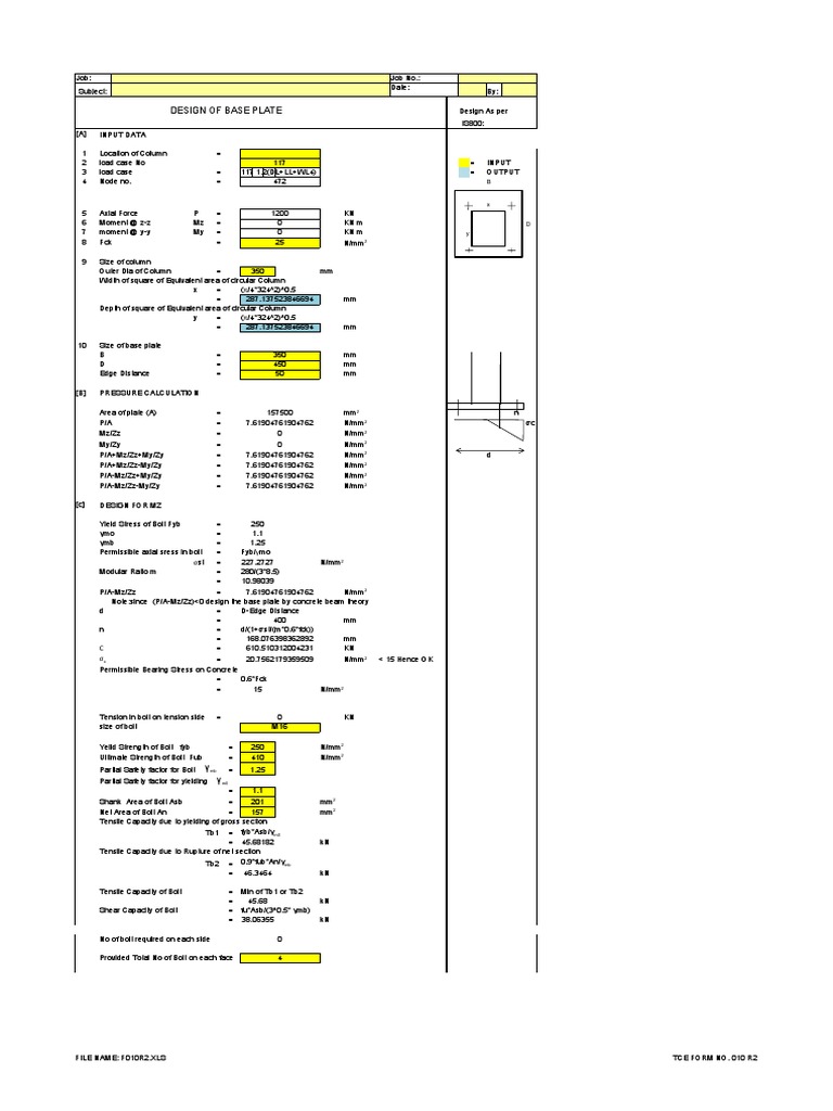 Design of Base Plate | PDF | Screw | Stress (Mechanics)