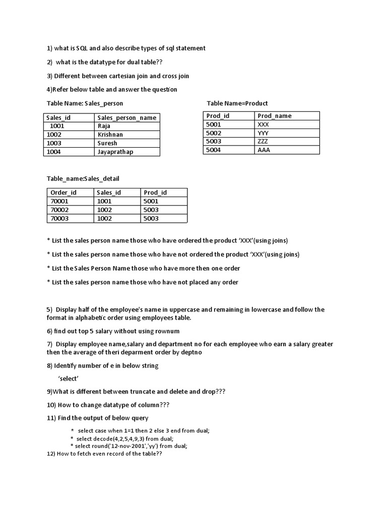 SQL Types, Joins, Functions, Errors | PDF | Computing | Sql