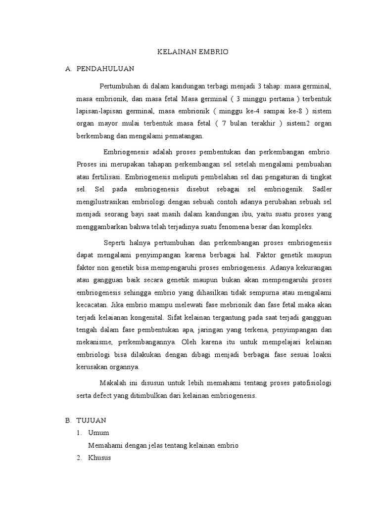 Kelainan Embrio | PDF