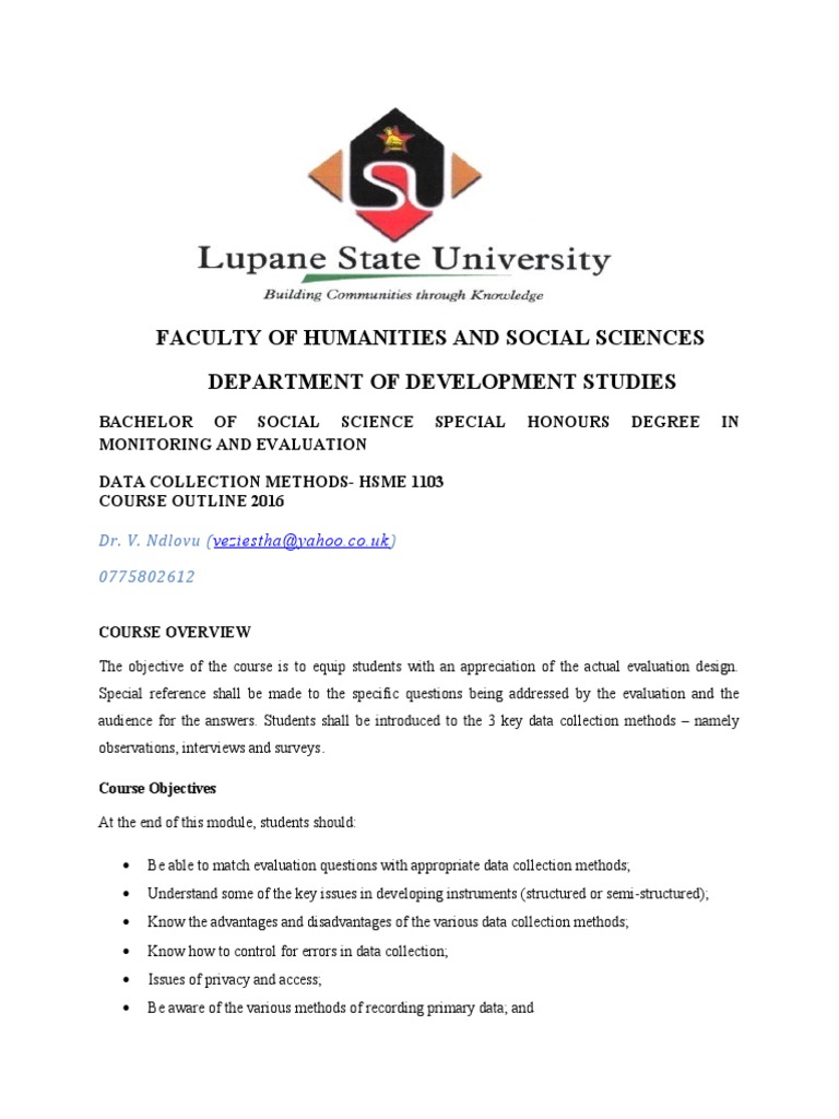Data Collection Methods in M&E | PDF | Evaluation | Interview