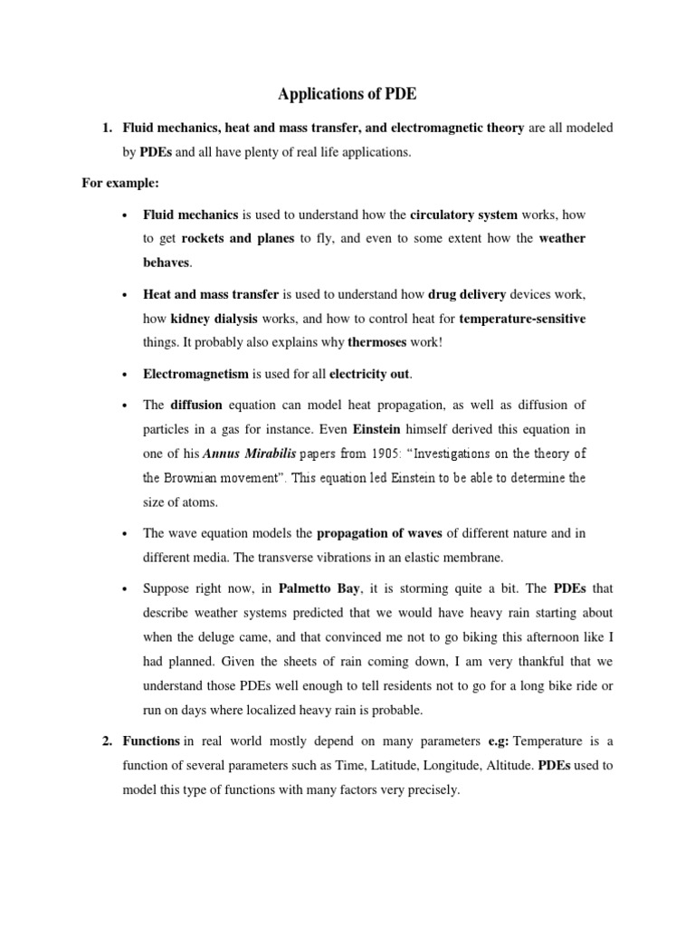 Applications of PDE | PDF | Partial Differential Equation | Waves
