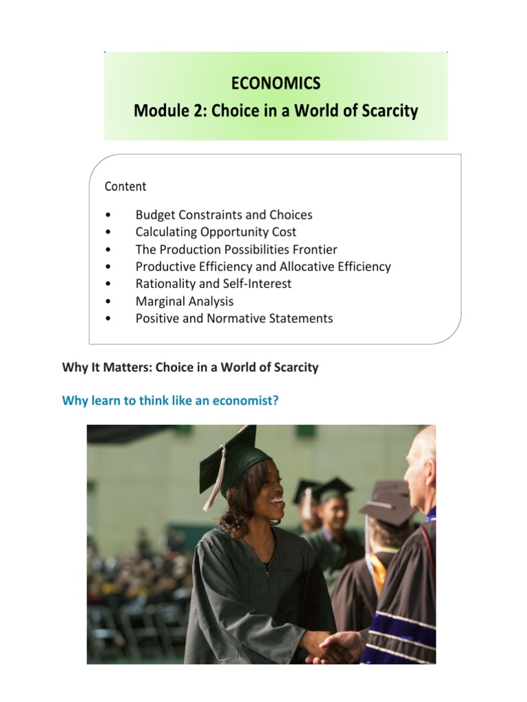 Module 2 - Choice in A World of Scarcity | PDF | Economics | Rationality