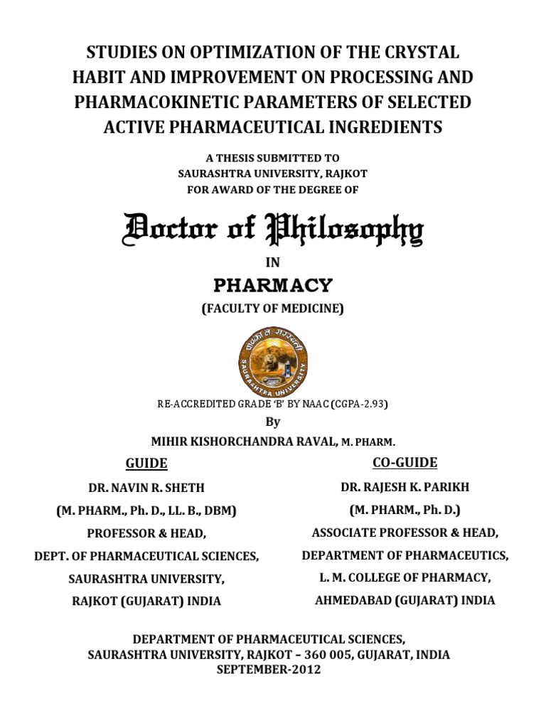 01 Title | PDF | Doctor Of Philosophy | Titles