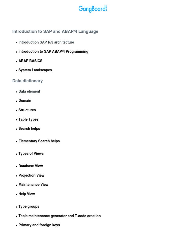 Introduction to SAP ABAP/4 Programming Fundamentals | PDF | Method (Computer Programming ...
