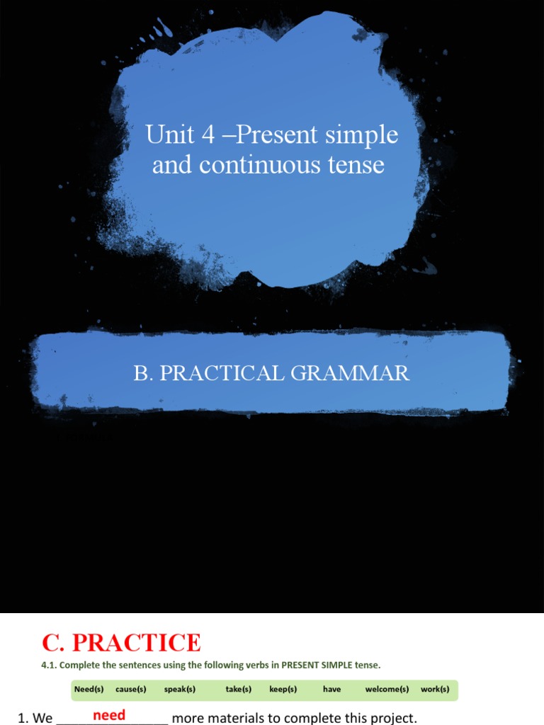 Unit 4. Present Simple and Present Conitnuous | PDF | Cognitive Science ...