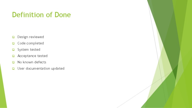 Defintion of Done | PDF
