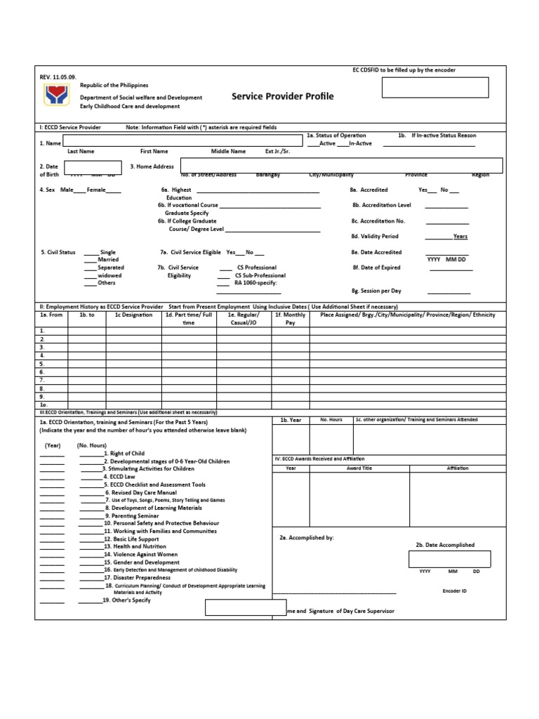 Service Provider | PDF | Child Care | Relationships