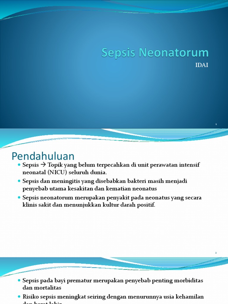 Sepsis Neonatorum: Diagnosis dan Terapi | PDF