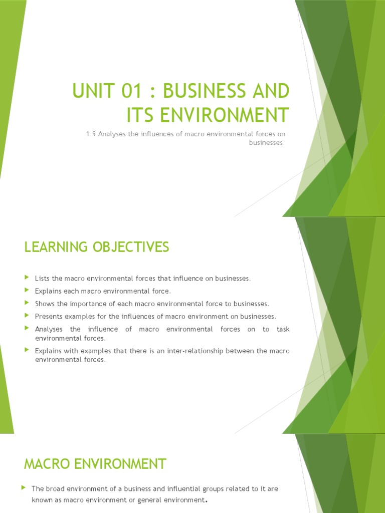 UNIT 01 - Macro Environment | PDF | Macroeconomics | Interest