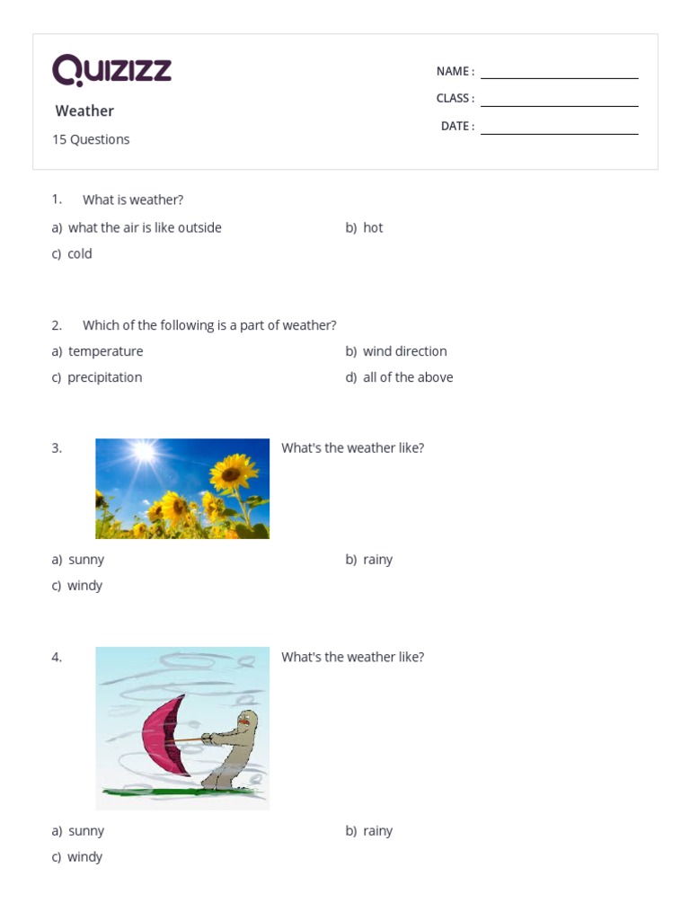 Weather Fundamentals: A 15 Question Assessment on Basic Weather ...
