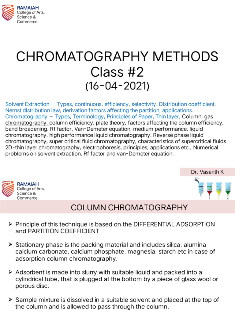 CHROMATOGRAPHY - Class #2 | PDF | Chromatography | Gas Chromatography