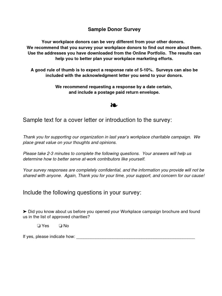 Sample Text For A Cover Letter or Introduction To The Survey | PDF ...