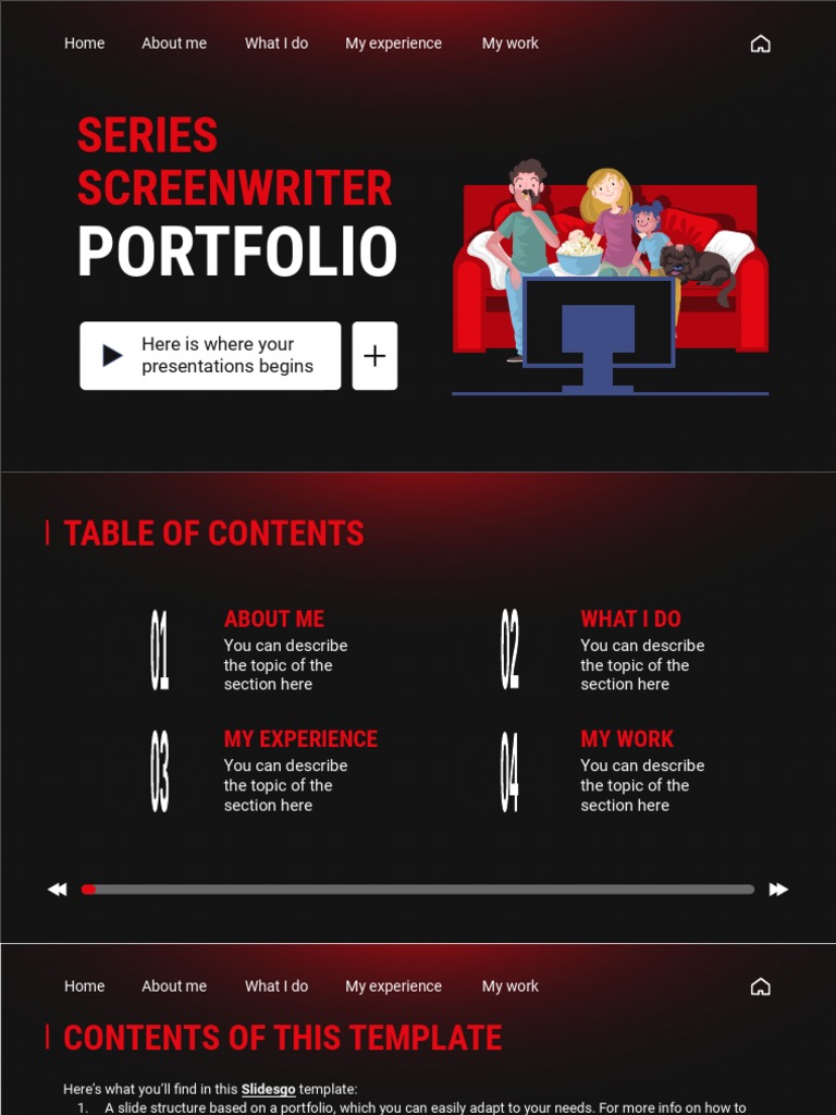 Series Screenwriter Portfolio by Slidesgo | PDF | Planets | Solar System