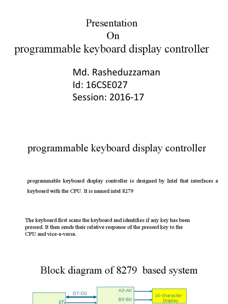 Programmable Keyboard Display Controller | PDF | Central Processing ...