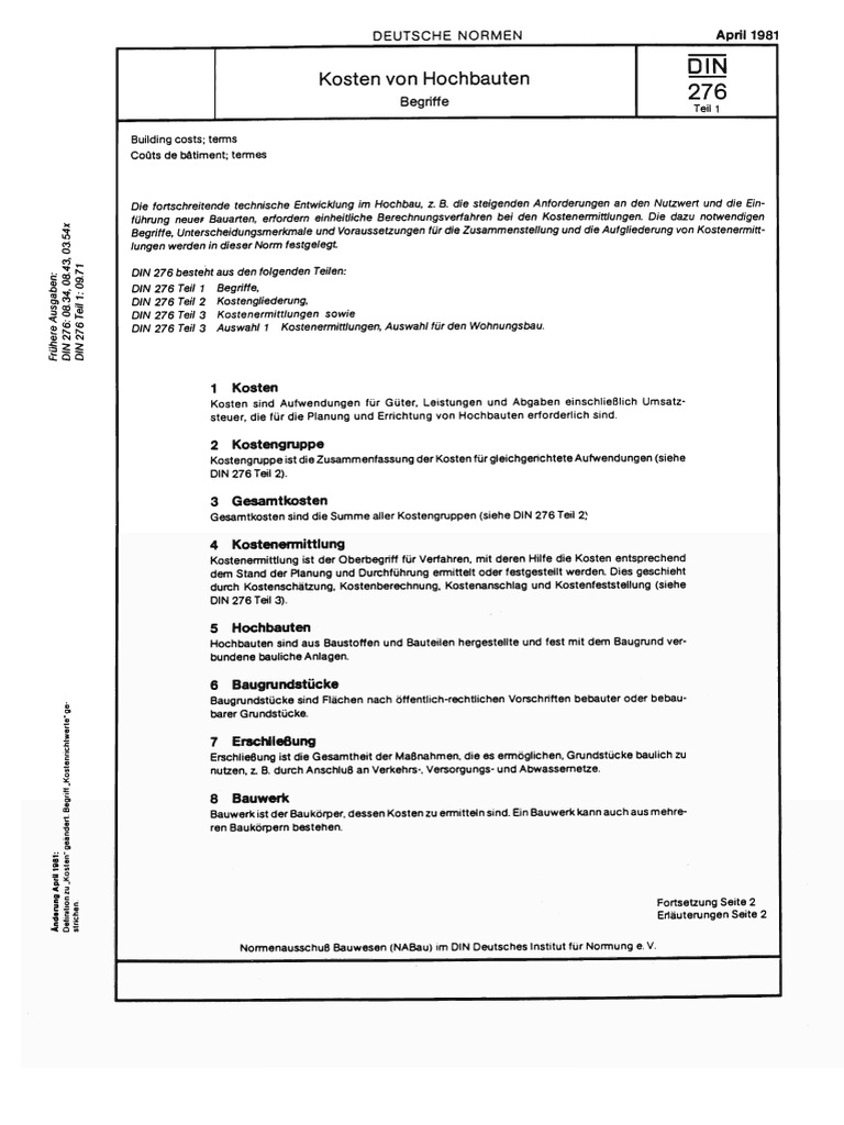 Din 276-1 1981-04 | PDF