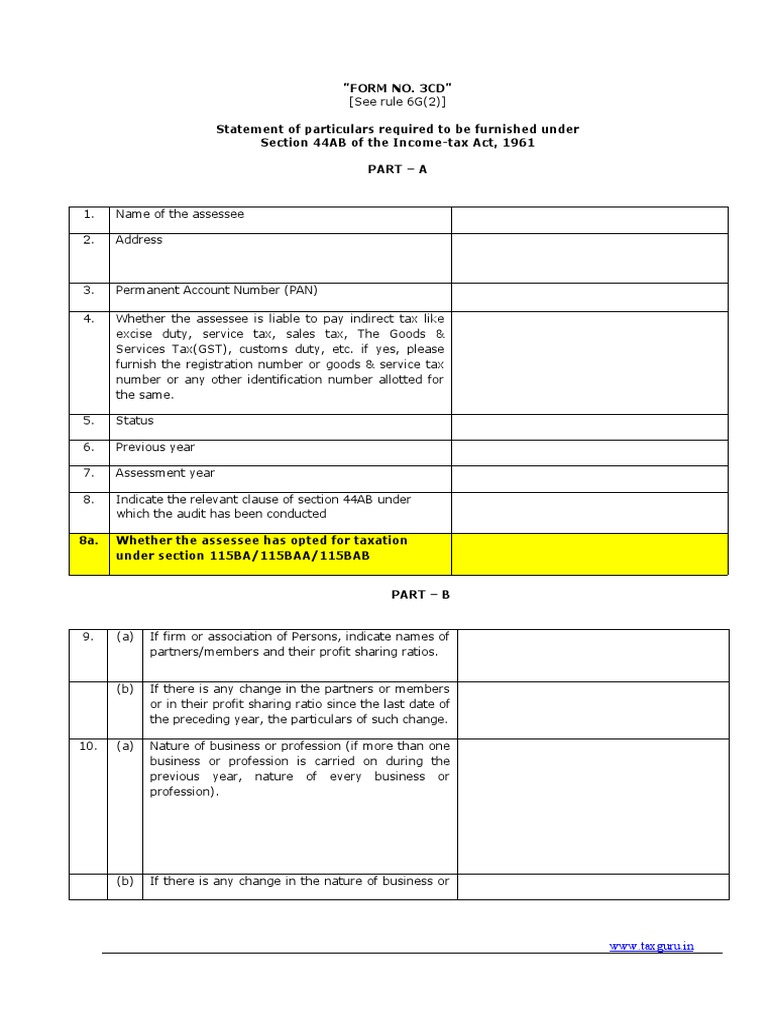 "Form No. 3Cd": WWW - Taxguru.in | PDF | Cheque | Payments