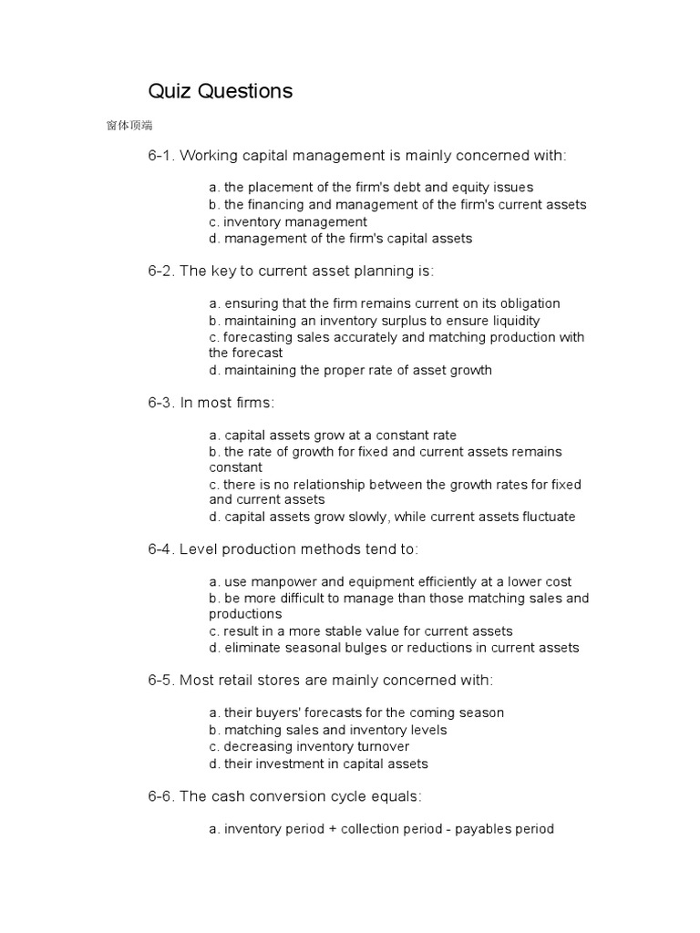 Finance Quiz for Business Students | PDF | Yield Curve | Interest Rates