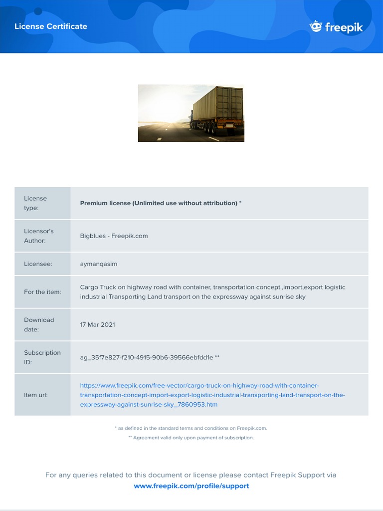 License Certificate: Premium License (Unlimited Use Without Attribution ...