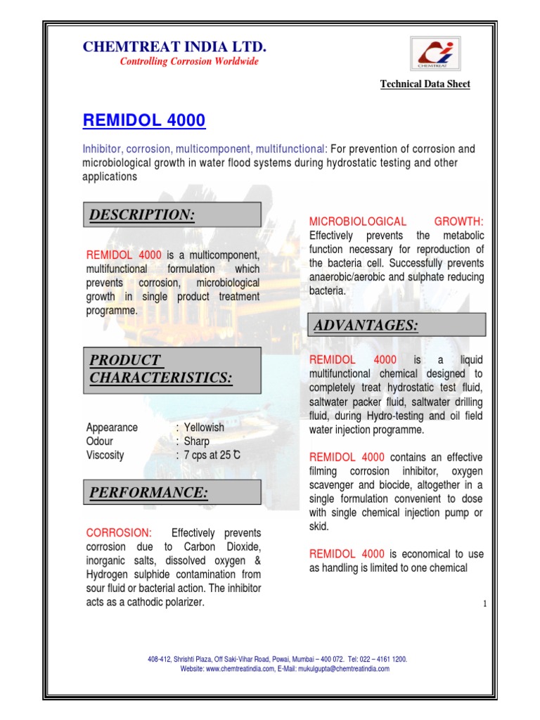 Remidol 4000 | PDF | Corrosion | Iron
