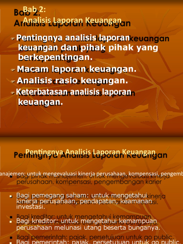 Bab 2 Analisis Laporan Keuangan | PDF