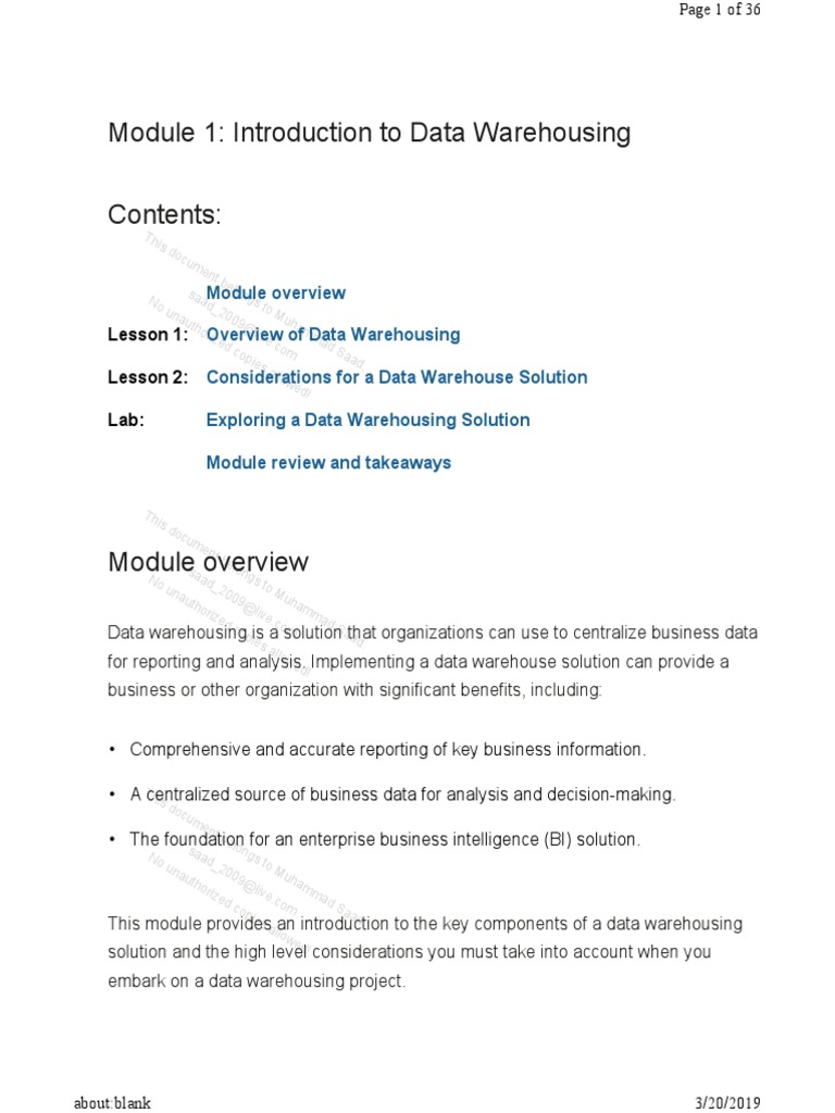 SQL Server Datawarehouse | PDF | Data Warehouse | Software