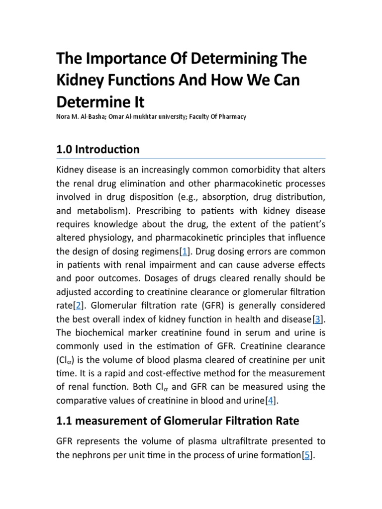 Creatinine Clearance 3rd Version | PDF | Creatinine | Kidney