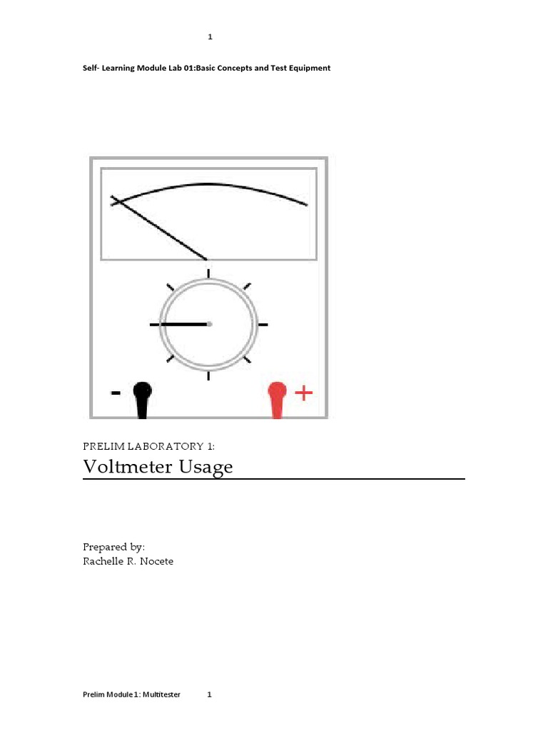 Voltmeter Usage: Self-Learning Module Lab 01:basic Concepts and Test ...