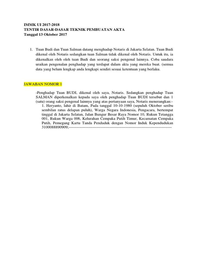 Dastep - Soal Tentir UTS | PDF | Hukum