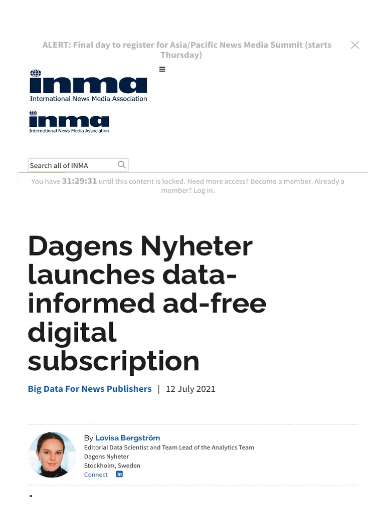 INMA - Dagens Nyheter Launches Data-Informed Ad-Free Digital ...