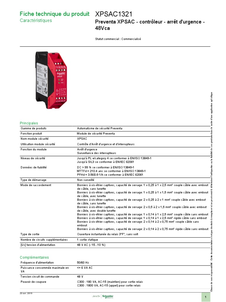 Preventa XPS - XPSAC1321 | PDF | Connectique | Fusible (électricité)