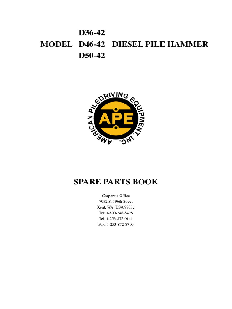 Model D36-42 D46-42 D50-42 Diesel Pile Hammer | PDF | Valve | Piston