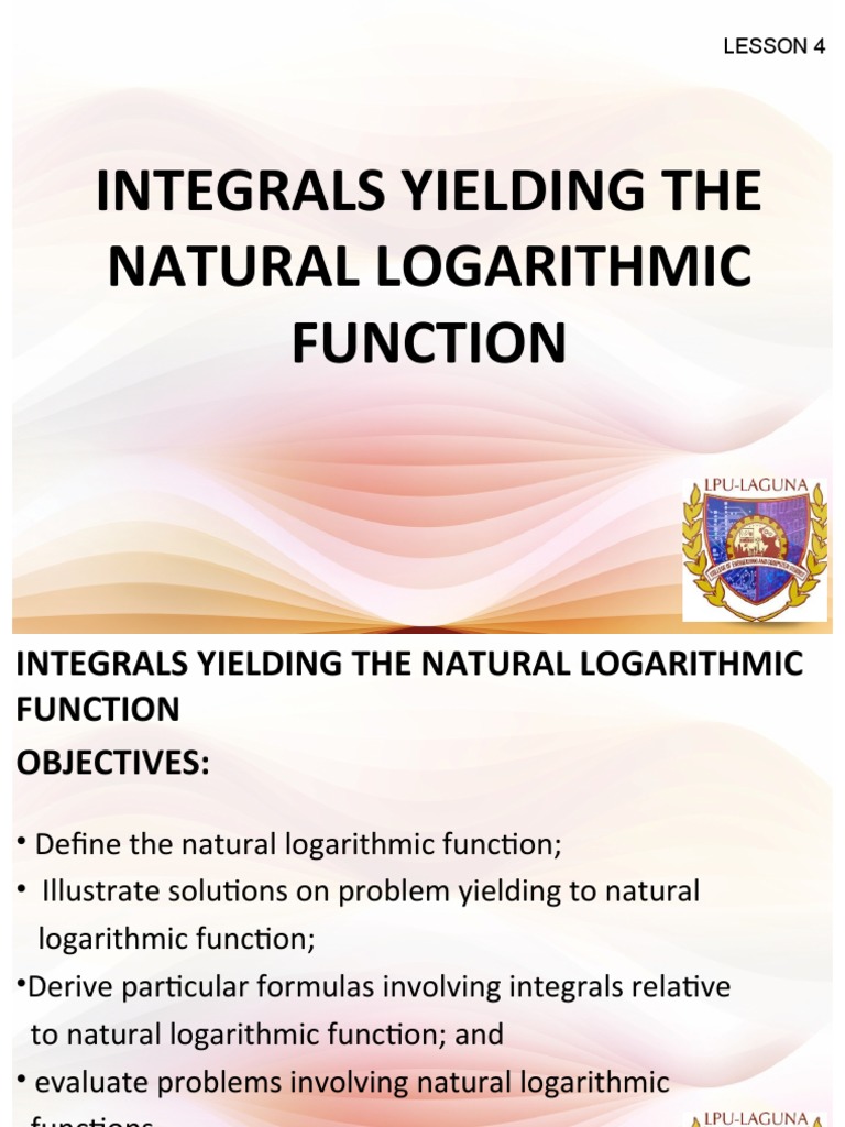 Natural Logarithm Integrals Explained | PDF