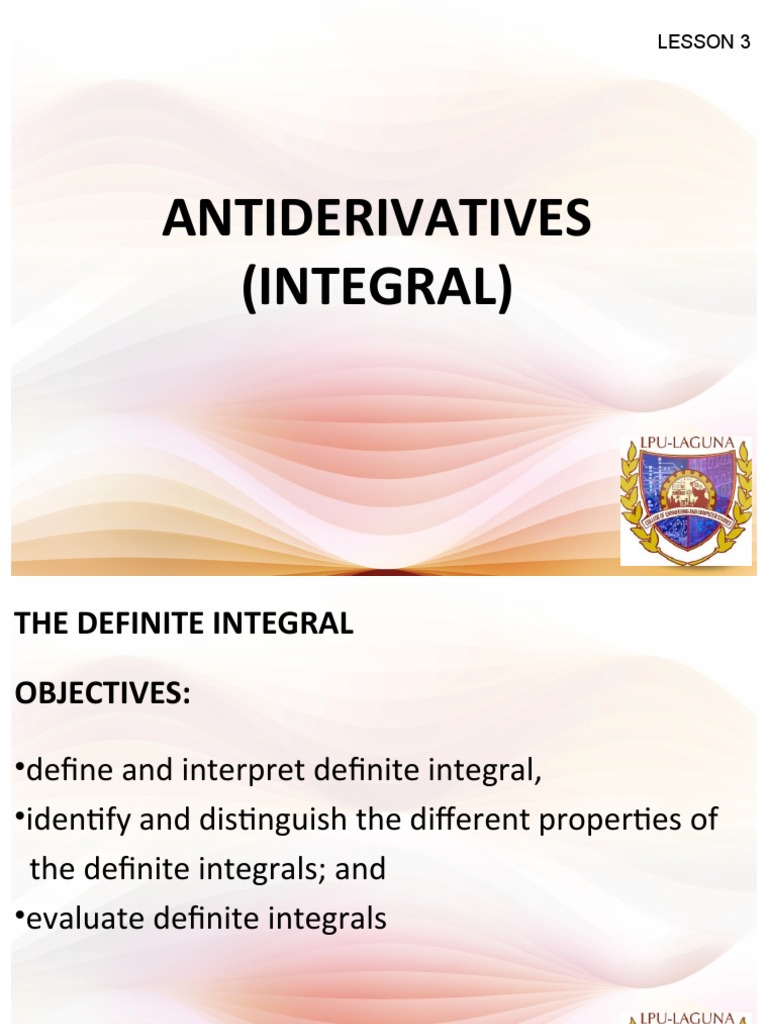 Lesson 3 Definite Integral | PDF | Integral | Function (Mathematics)