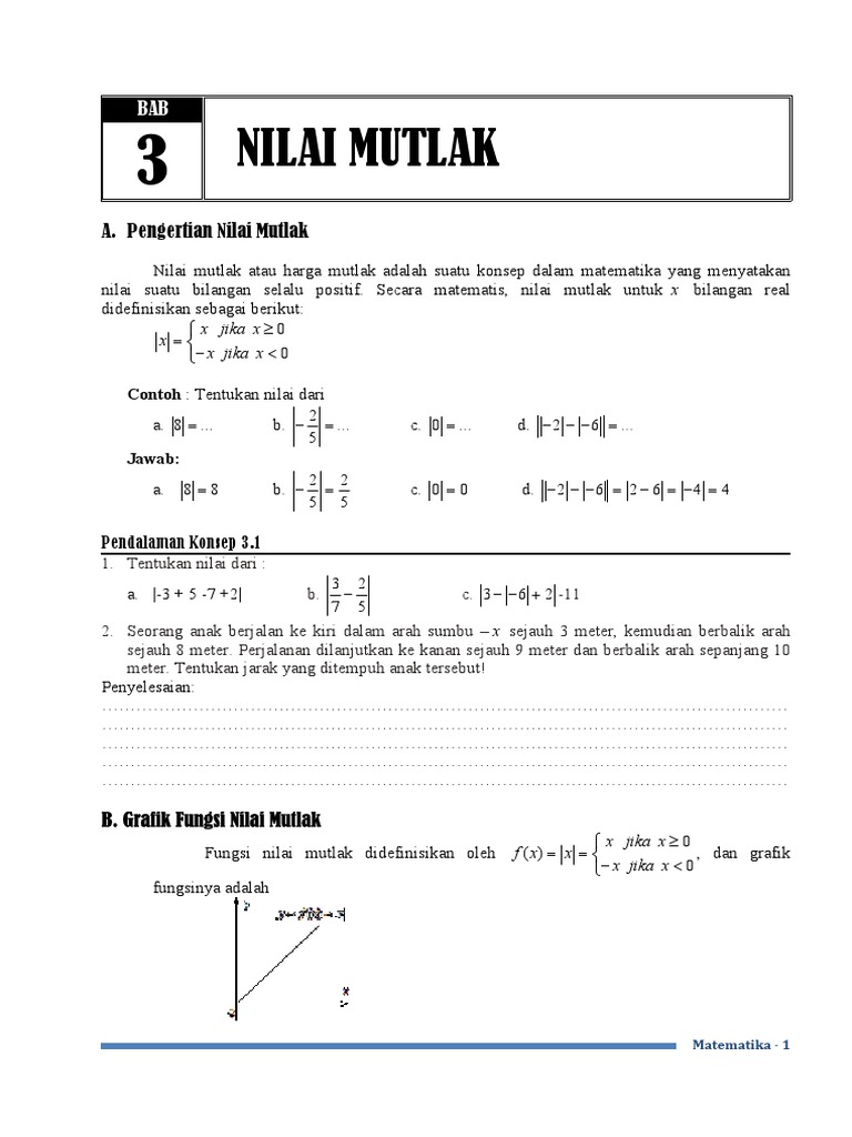 Materi Nilai Mutlak | PDF