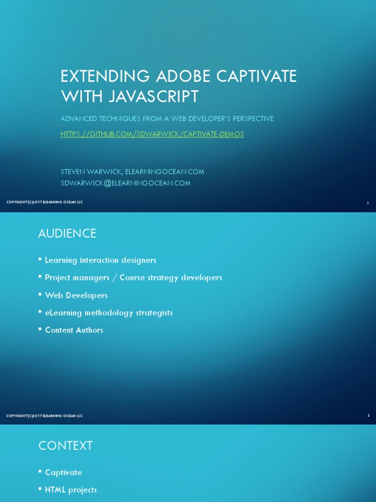 Steven Warwick Part 2 - A Deeper Dive Into Developing Custom Interactions in Adobe Captivate ...