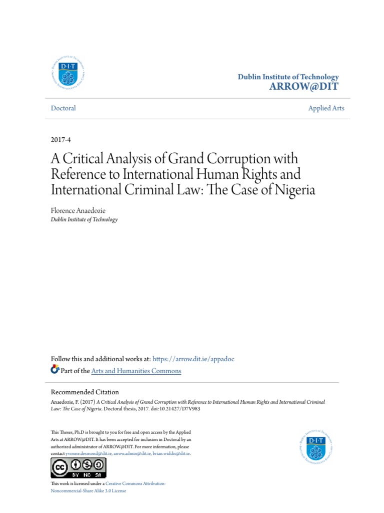 A Critical Analysis of Grand Corruption With Reference To Interna | PDF ...