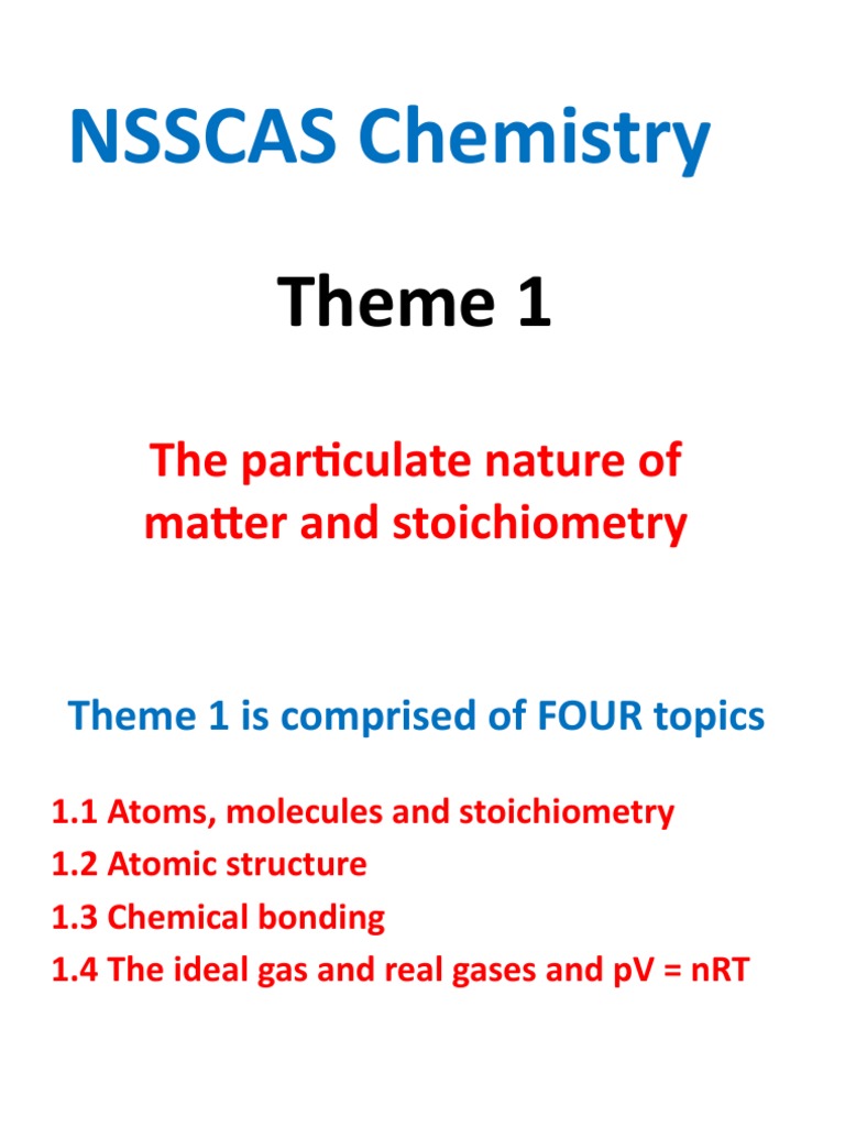 NSSCAS Chemistry Theme 1 Topic 1.1 - Updated 02 November 2020 | PDF | Mass Spectrometry | Mole ...