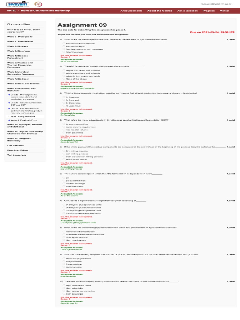 Noc21 ch15 Assignment Week 9 | PDF