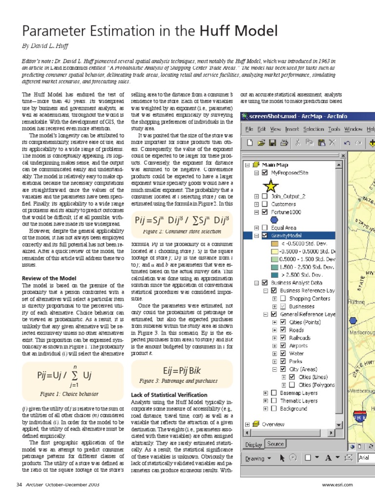 Parameter Estimation in The Huff Model: Pij SJ Dij / SJ Dij | PDF ...
