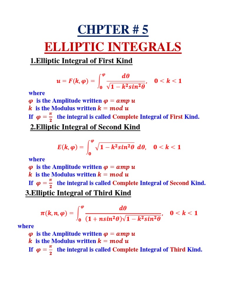 Elliptic Integrals Overview | PDF | Number Theory | Lie Groups