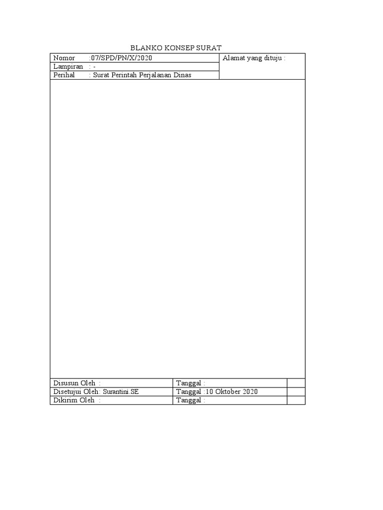 Contoh Blanko Surat Dinas | PDF